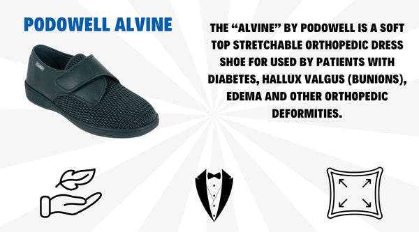 Stretchy Soft Top Orthopedic Footwear for Diabetes, Edema, Bunions and