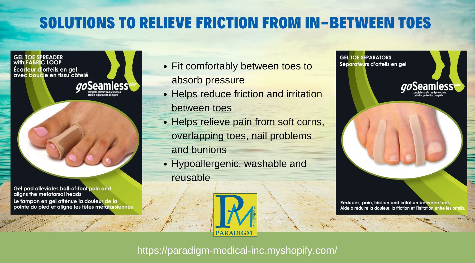 Solutions for Discomfort and Pain from In-Between Toe Friction is Avai
